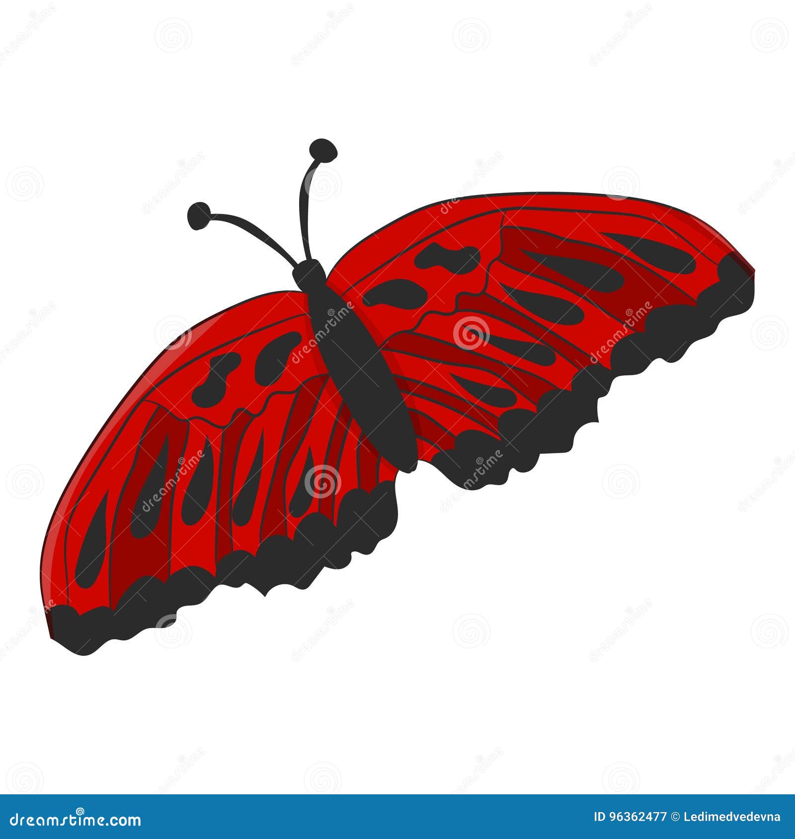 Red Moth On White Background. Vector Illustration | CartoonDealer.com ...