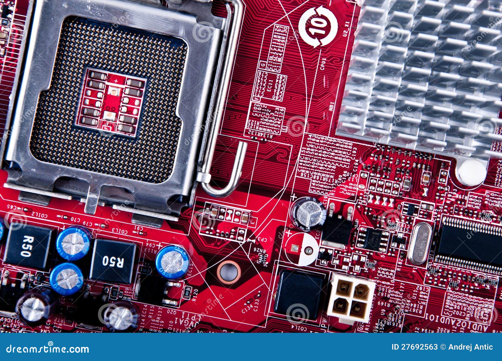 Red motherboard stock image. Image of conductivity, analogical - 27692563