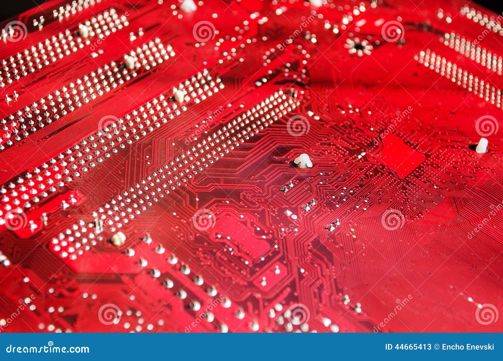 Red Motherboard stock image. Image of computer, macro - 44665413