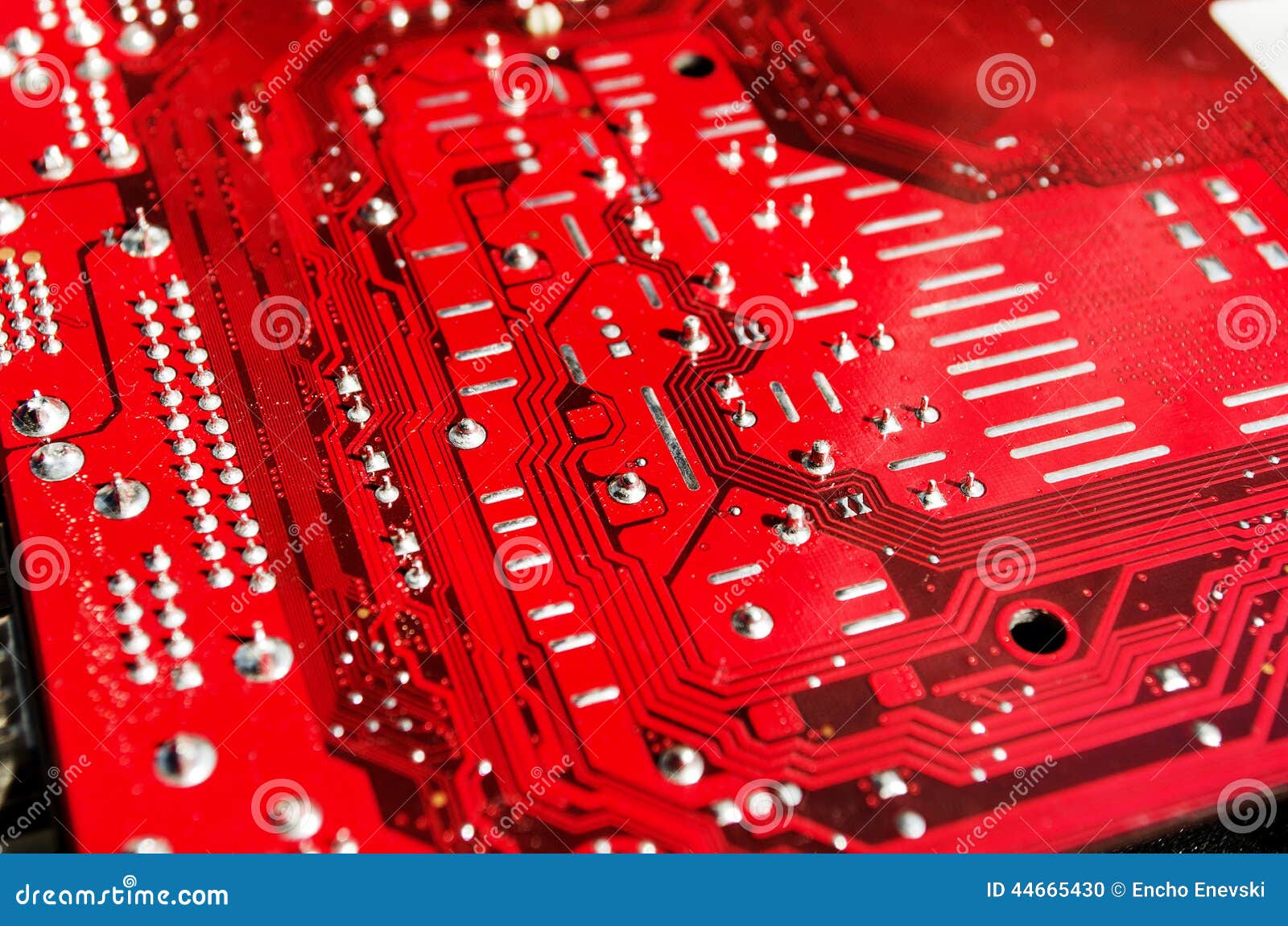 Red Motherboard stock photo. Image of circuit, macro - 44665430