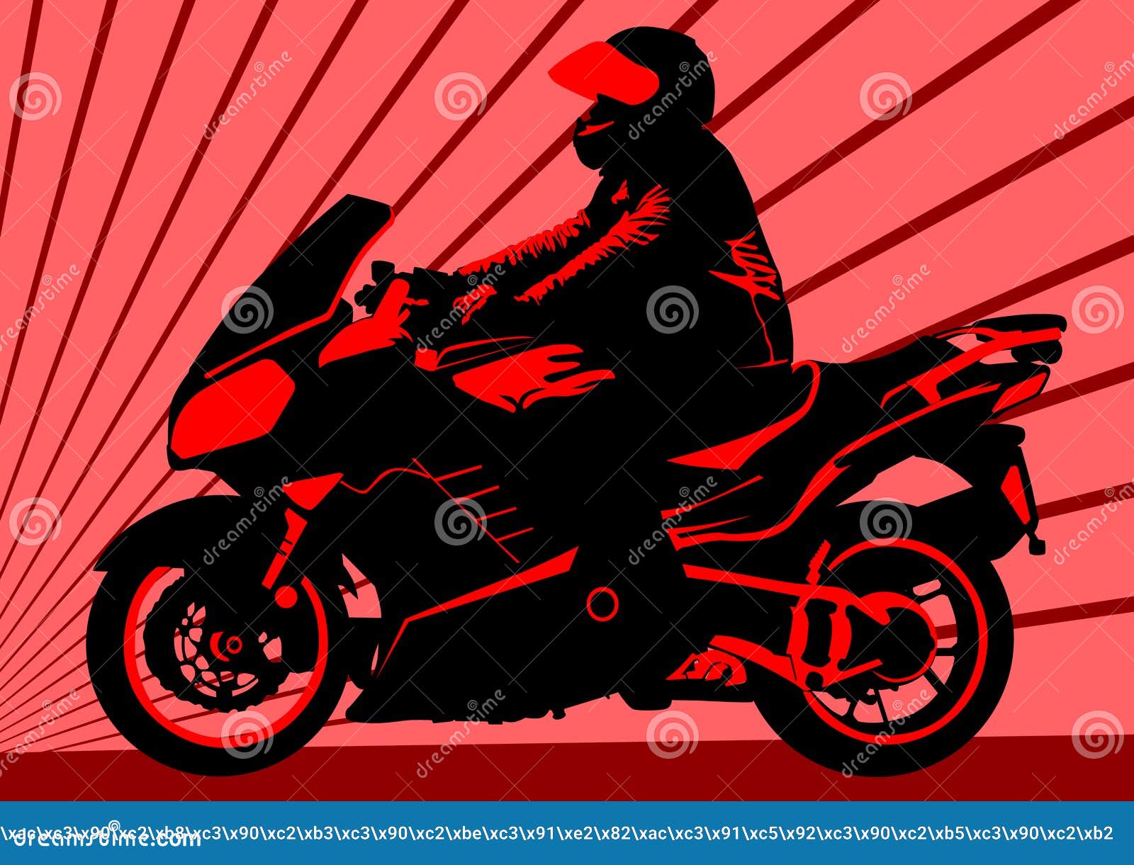 Red motorcycle stock vector. Illustration of body, motor - 19812999