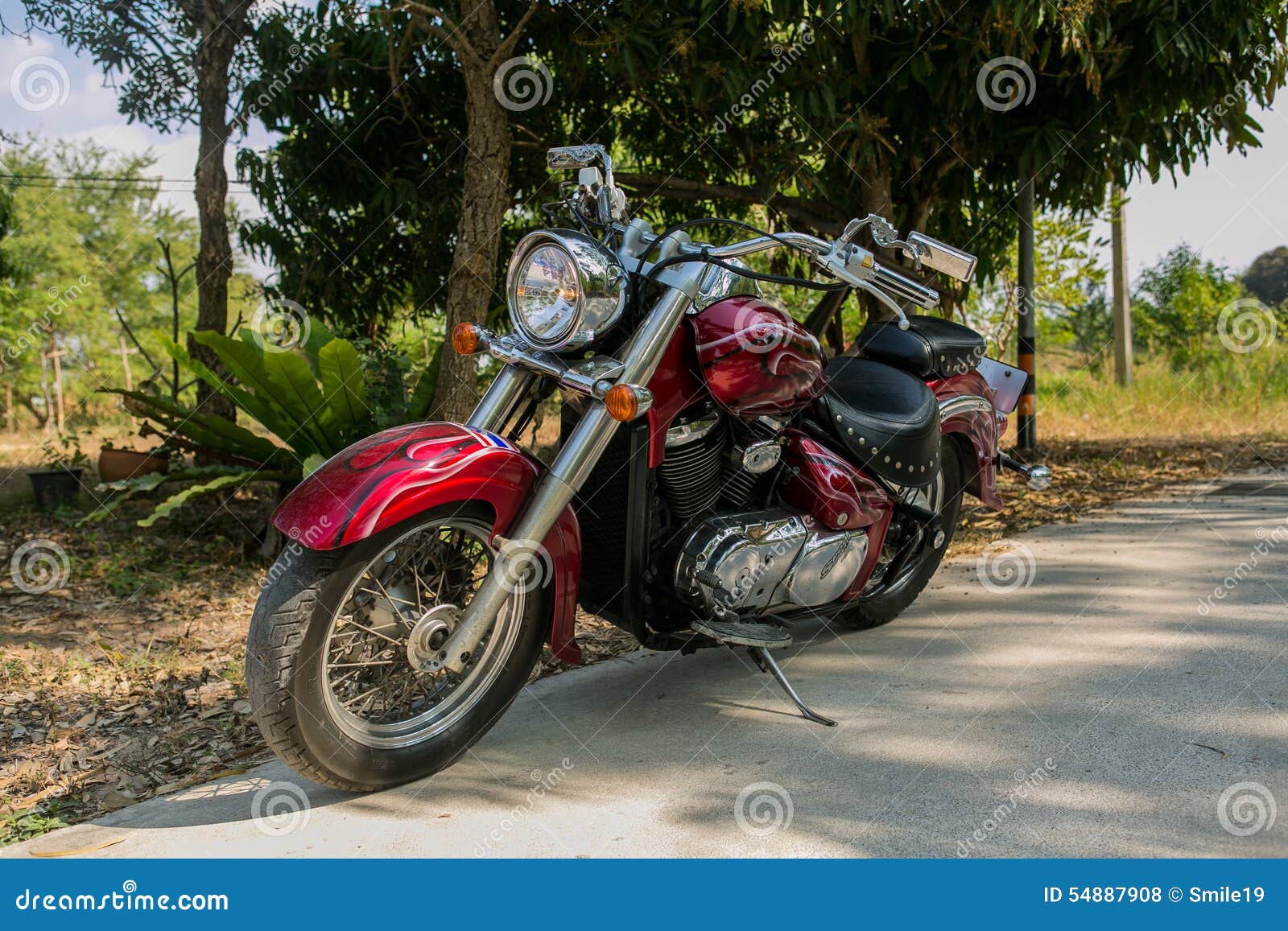 Red motorcycle editorial stock photo. Image of compete - 54887908