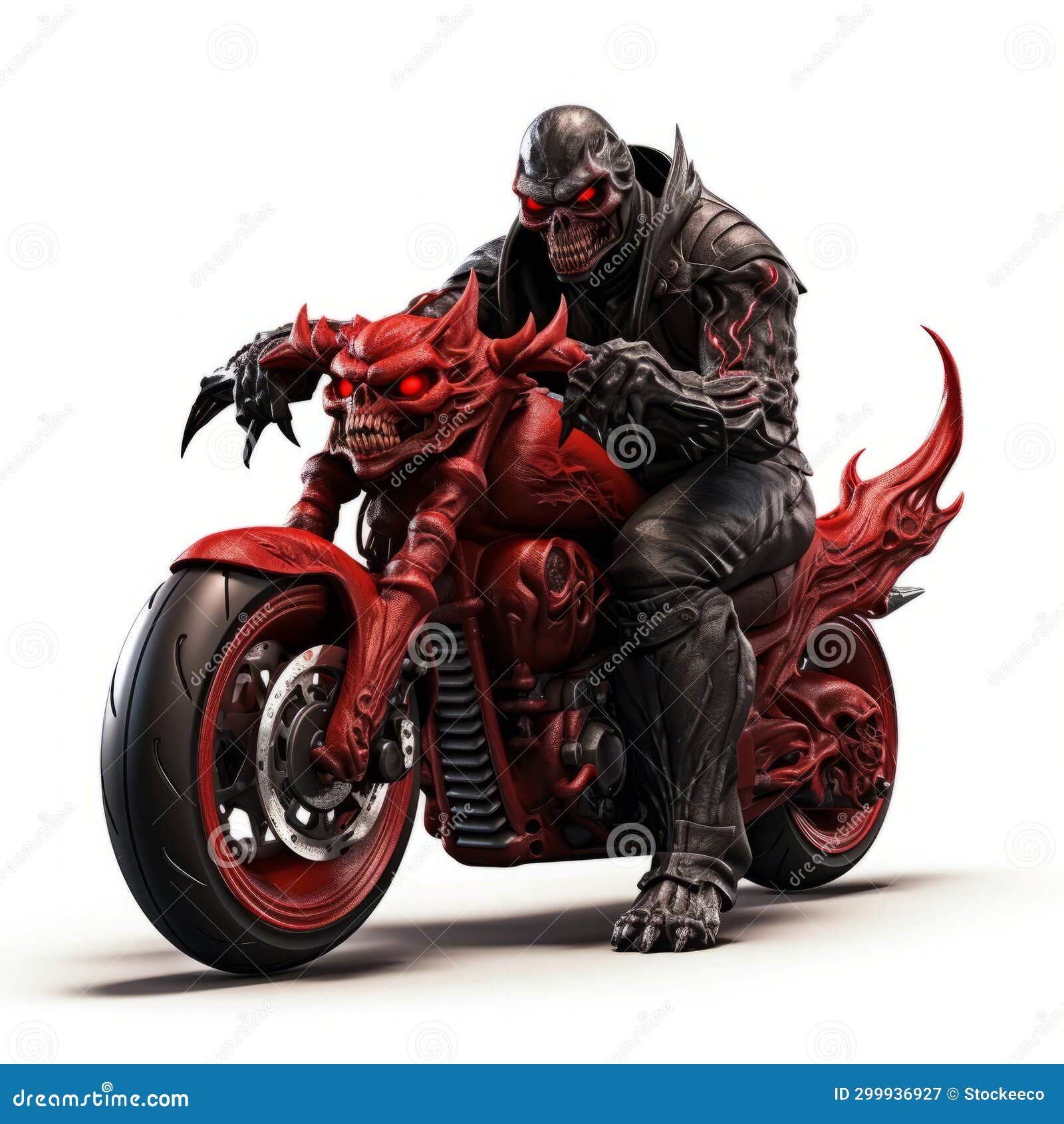 Demon Rider: a Hyper-detailed Motorcycle Masterpiece Stock Illustration ...
