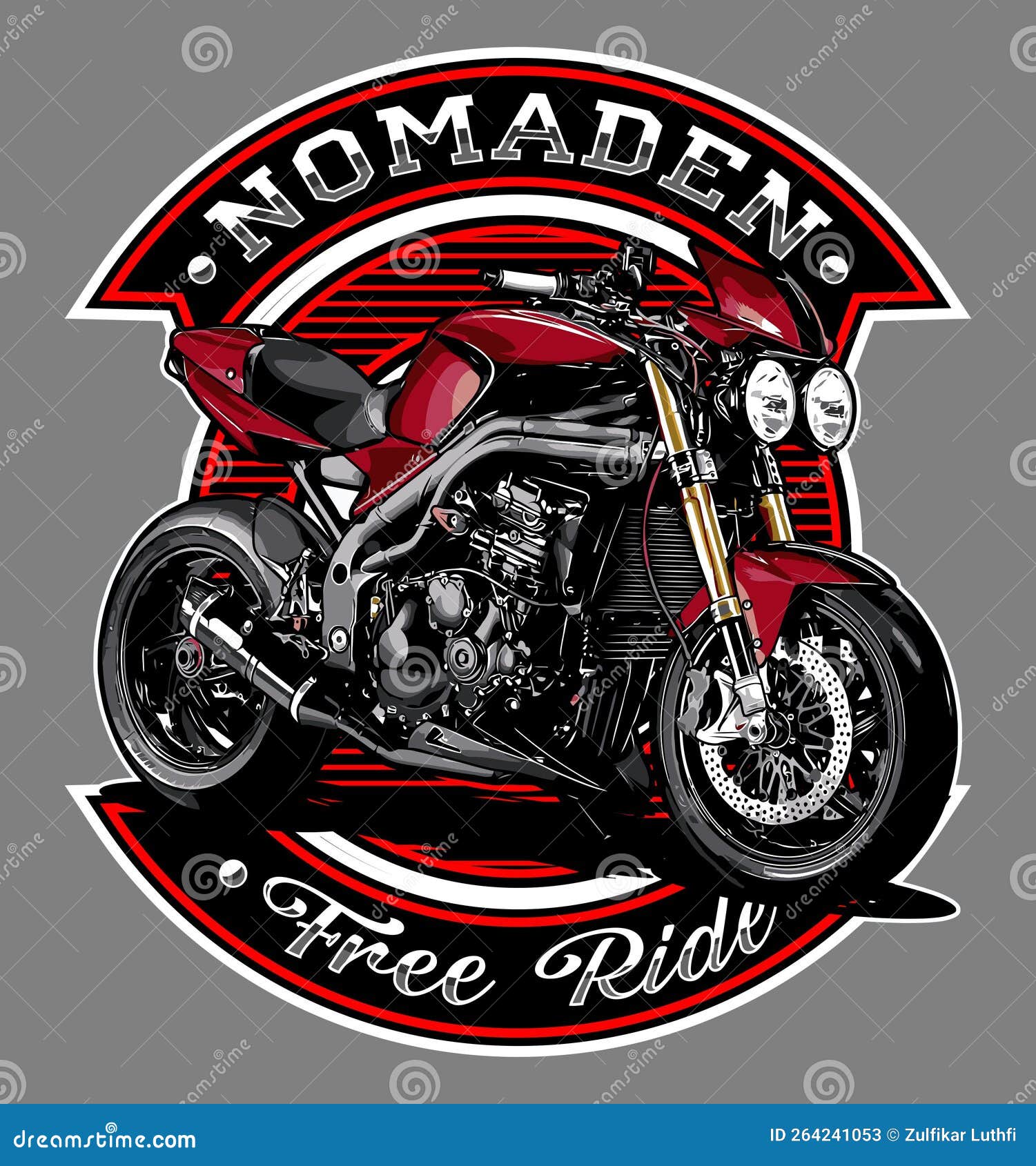 Red motorcycle stock vector. Illustration of racing - 264241053