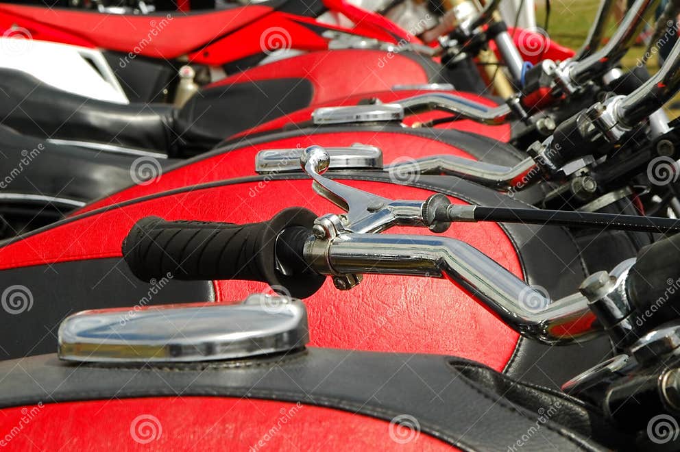 Red motorcycles stock photo. Image of tank, handlebars - 10511976