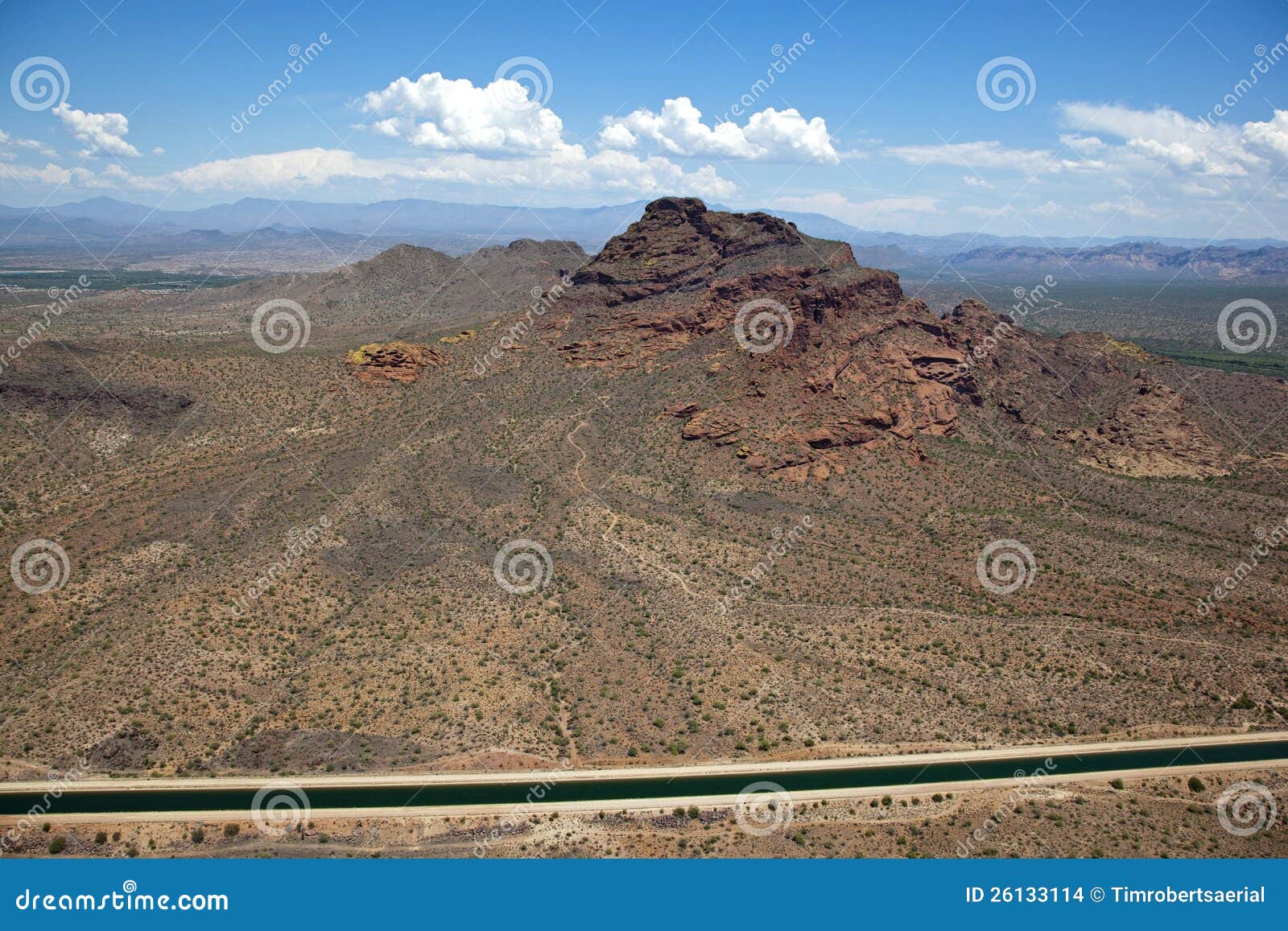 Red Mountain and Arizona Canal Stock Photo - Image of hills, canyons ...