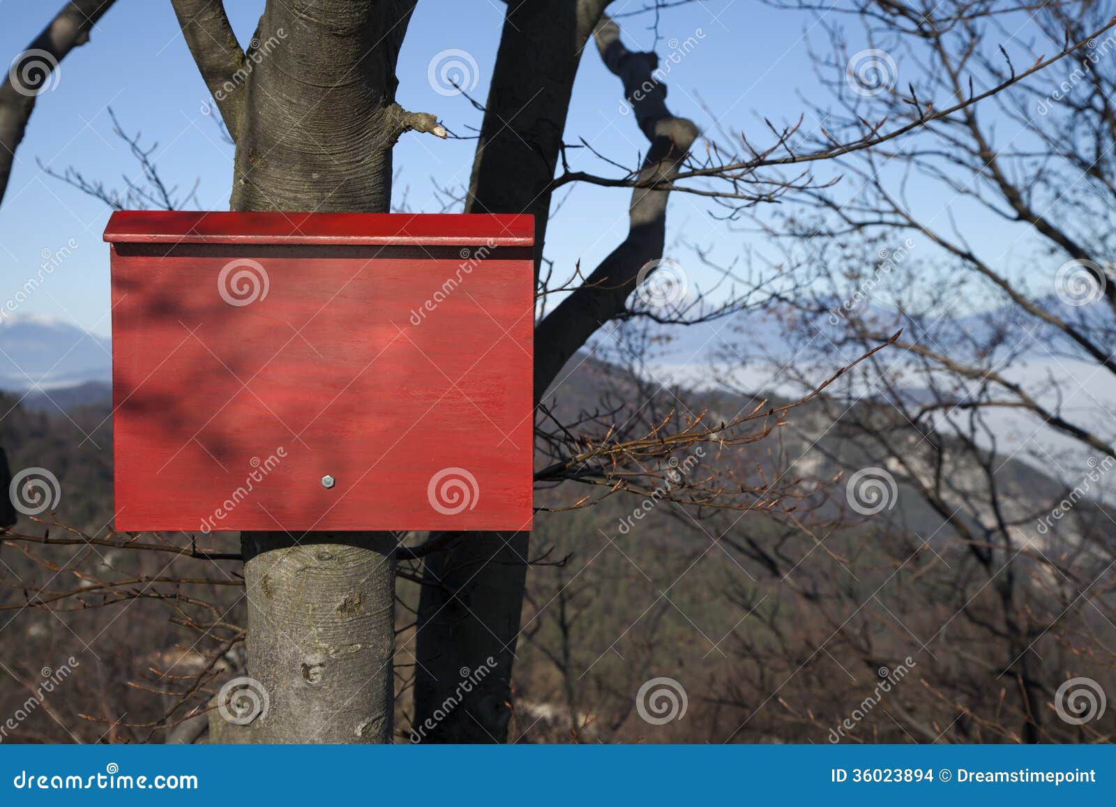 Red Mountain Guidepost Along an Alpine Pathway Stock Photo - Image of ...