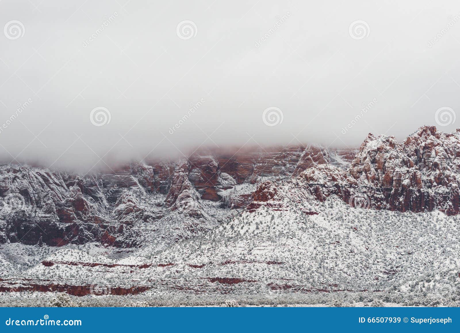 Red Mountain with Snow Haze at Sunset Stock Image - Image of massive ...