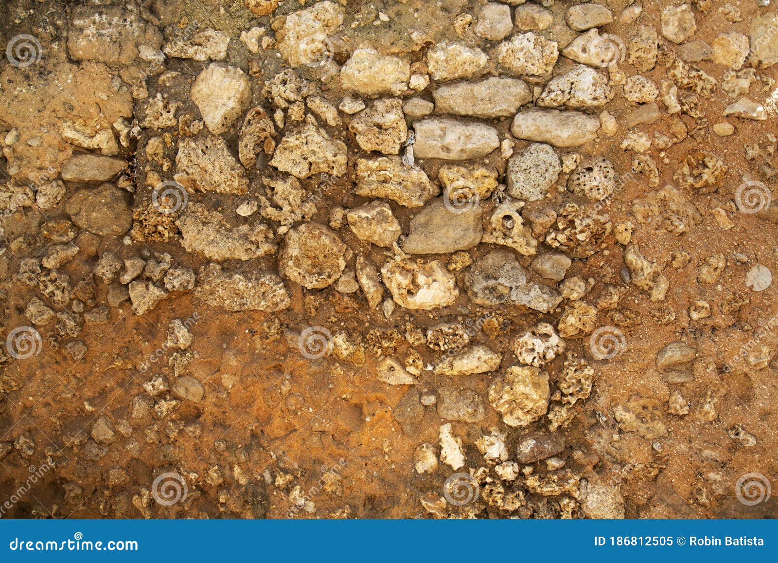 Red Mud and Stones Plaster Wall Stock Image - Image of carved, brown ...