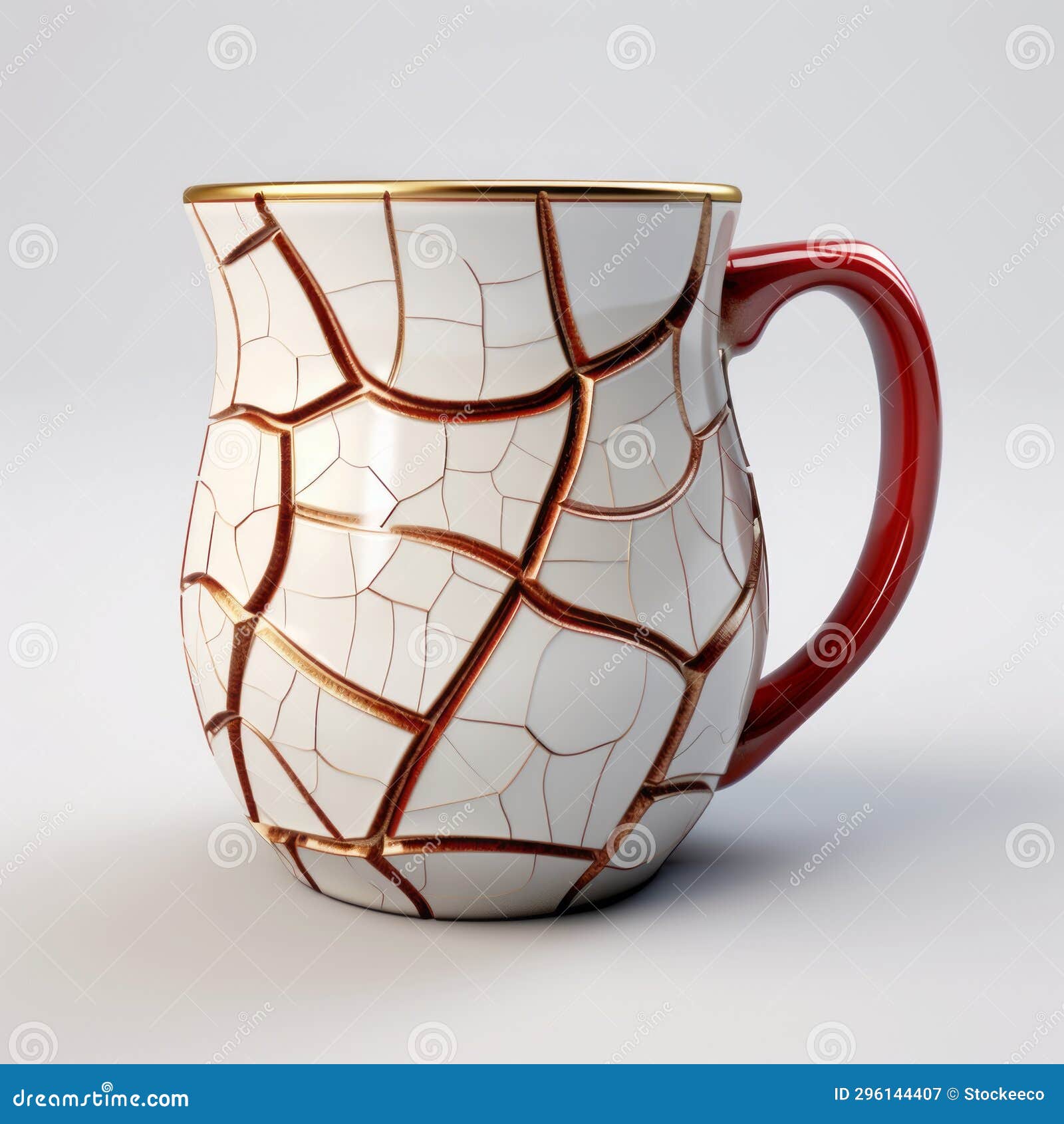 Unique Broken White Coffee Mug Art in Giacci 3d Stock Image - Image of ...