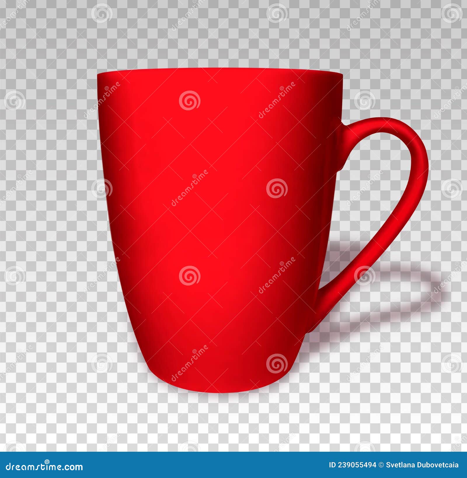 Red Mug. Cup Coffee Isolated on Transparent Background. Mockup Side ...