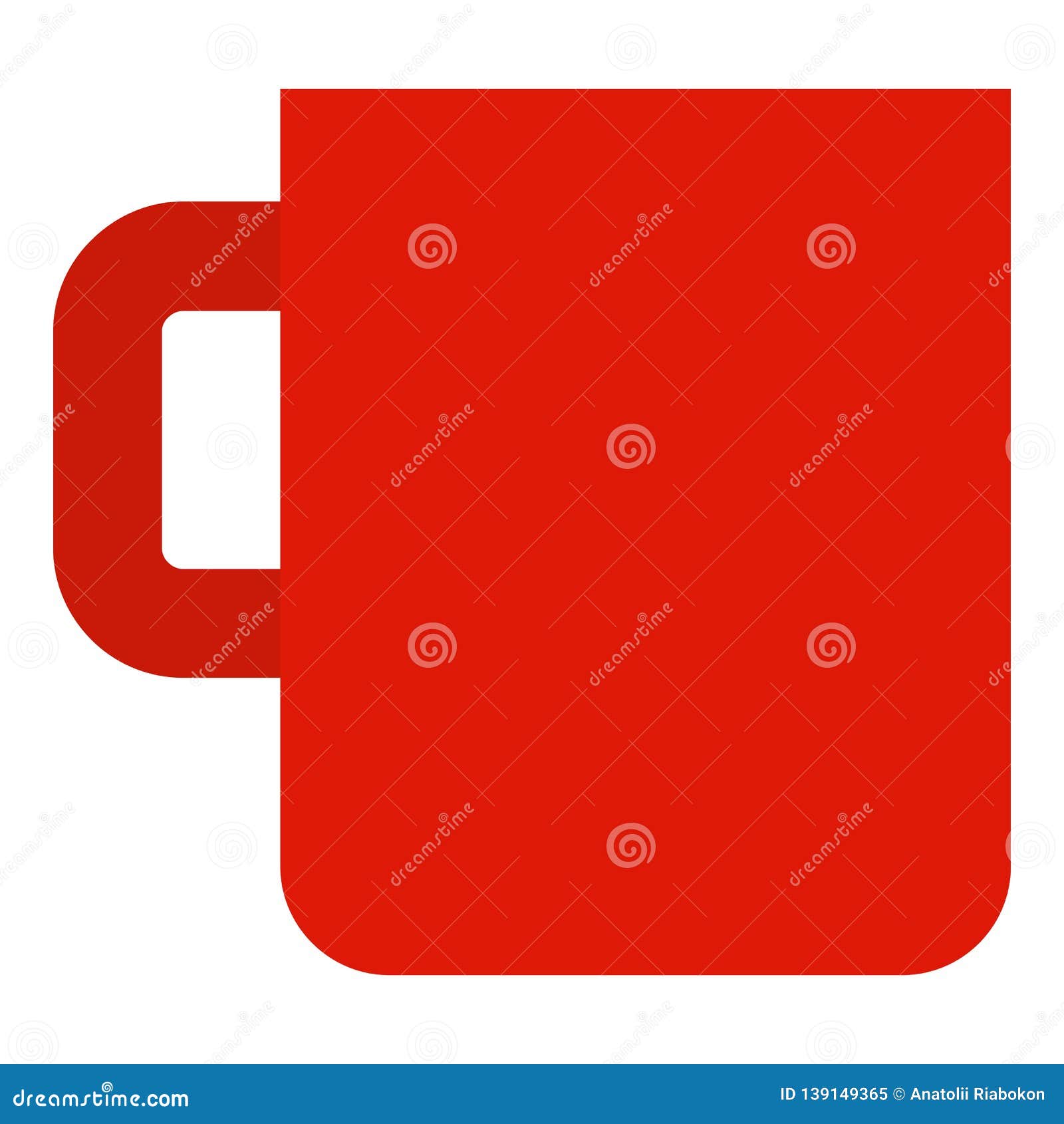 Red Mug Cup Icon, Flat Style Stock Vector - Illustration of office ...