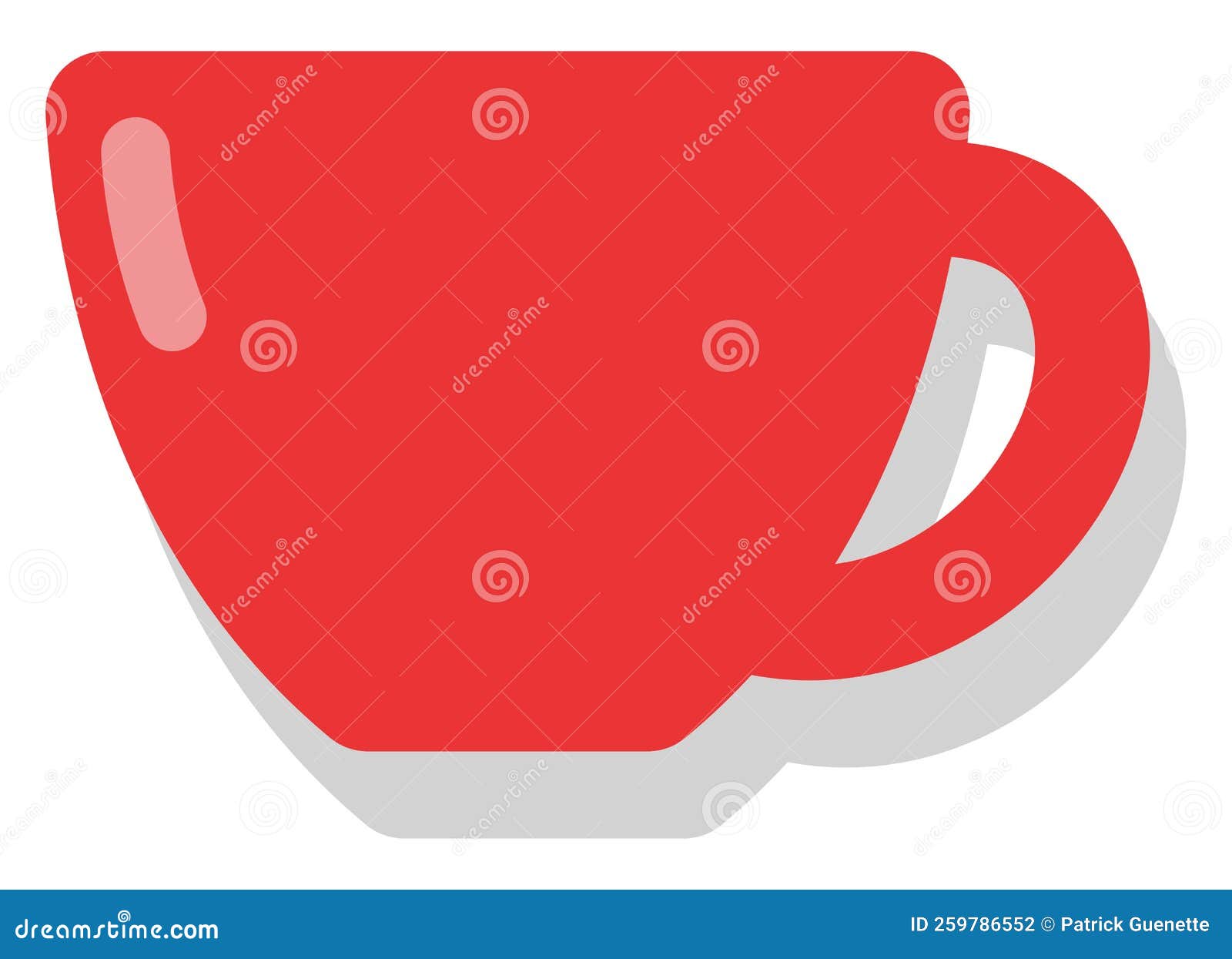 Red mug, icon stock vector. Illustration of beverage - 259786552