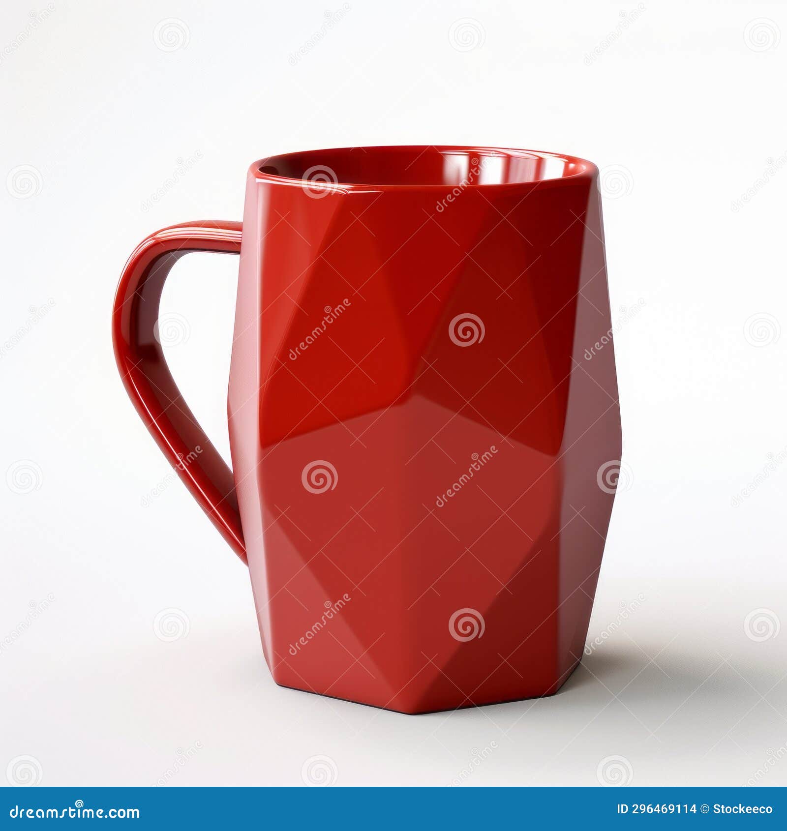 Red Polygonal Coffee Mug with Photorealistic Detail Stock Illustration ...