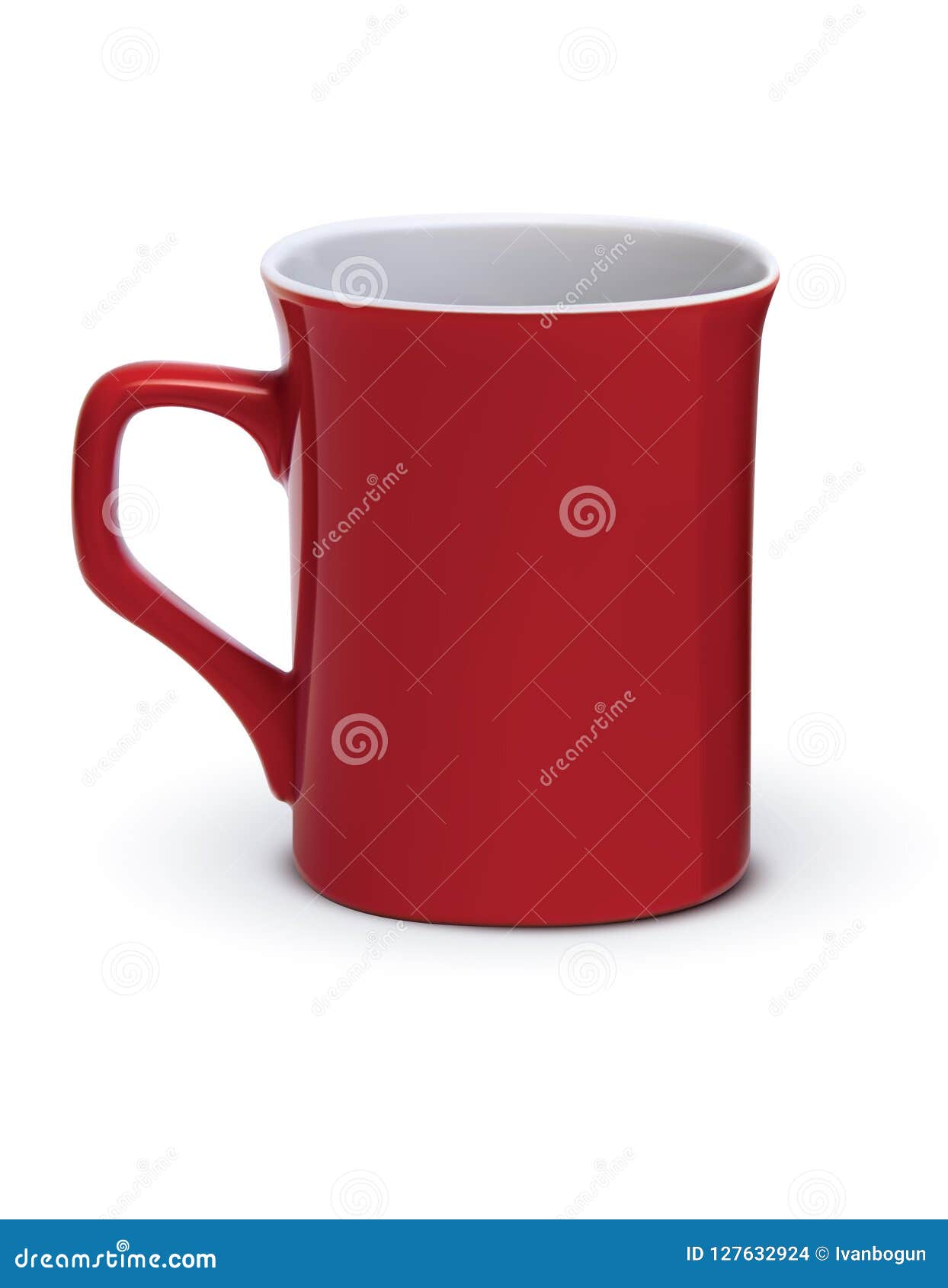 Red Mug Realistic Isolated on White. Vector Stock Vector - Illustration ...