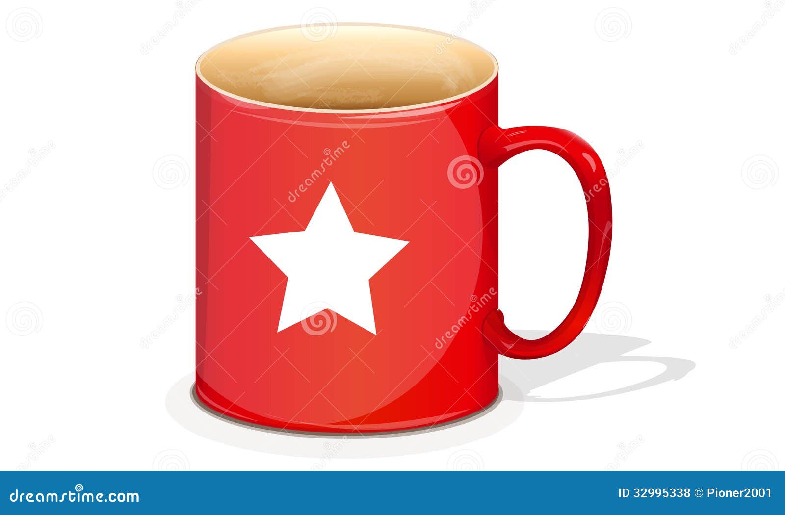 Red mug with a star stock vector. Illustration of religious - 32995338