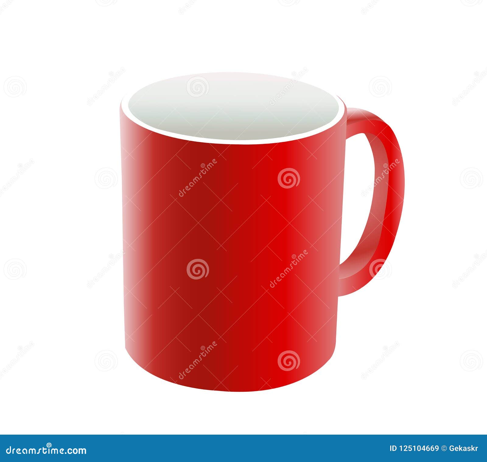 Red mug on white stock vector. Illustration of beverage - 125104669