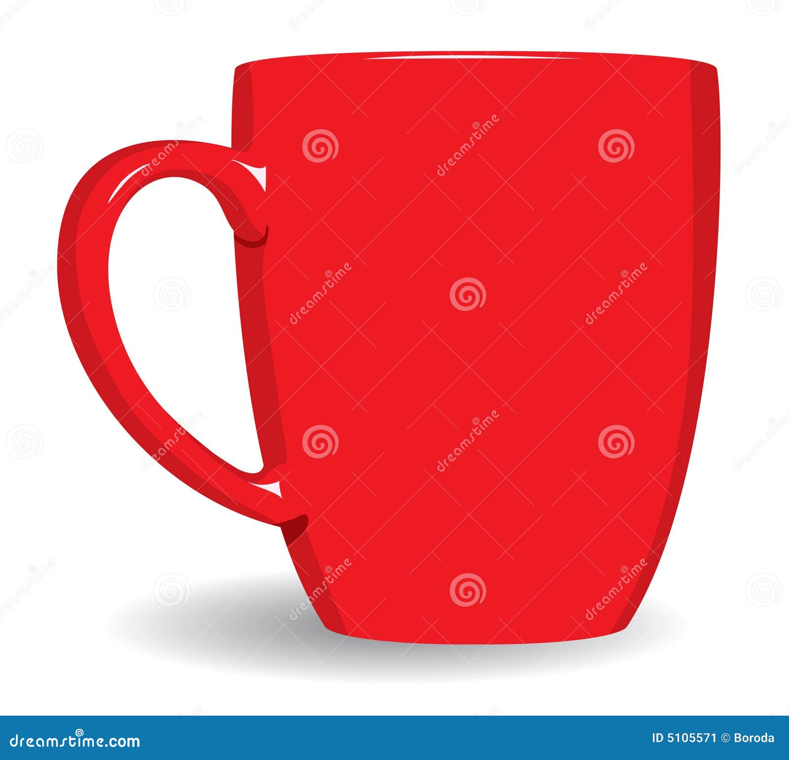 Red Mug on White Background. Stock Vector - Illustration of white ...