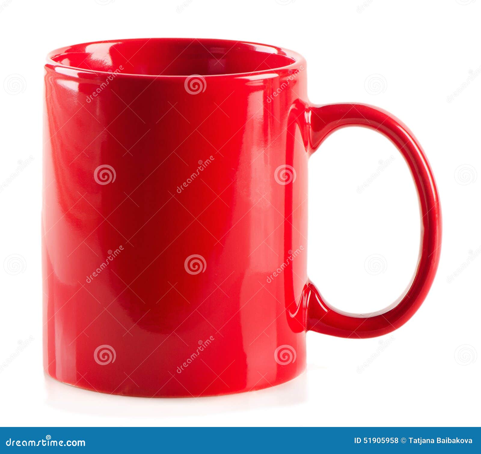 Red Mug on a White Background Stock Photo - Image of morning, empty ...