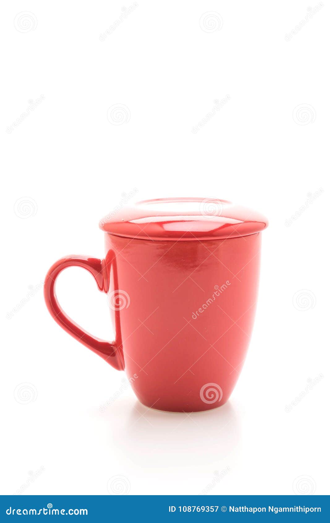 Red Mug on White Background Stock Image - Image of coffee, white: 108769357