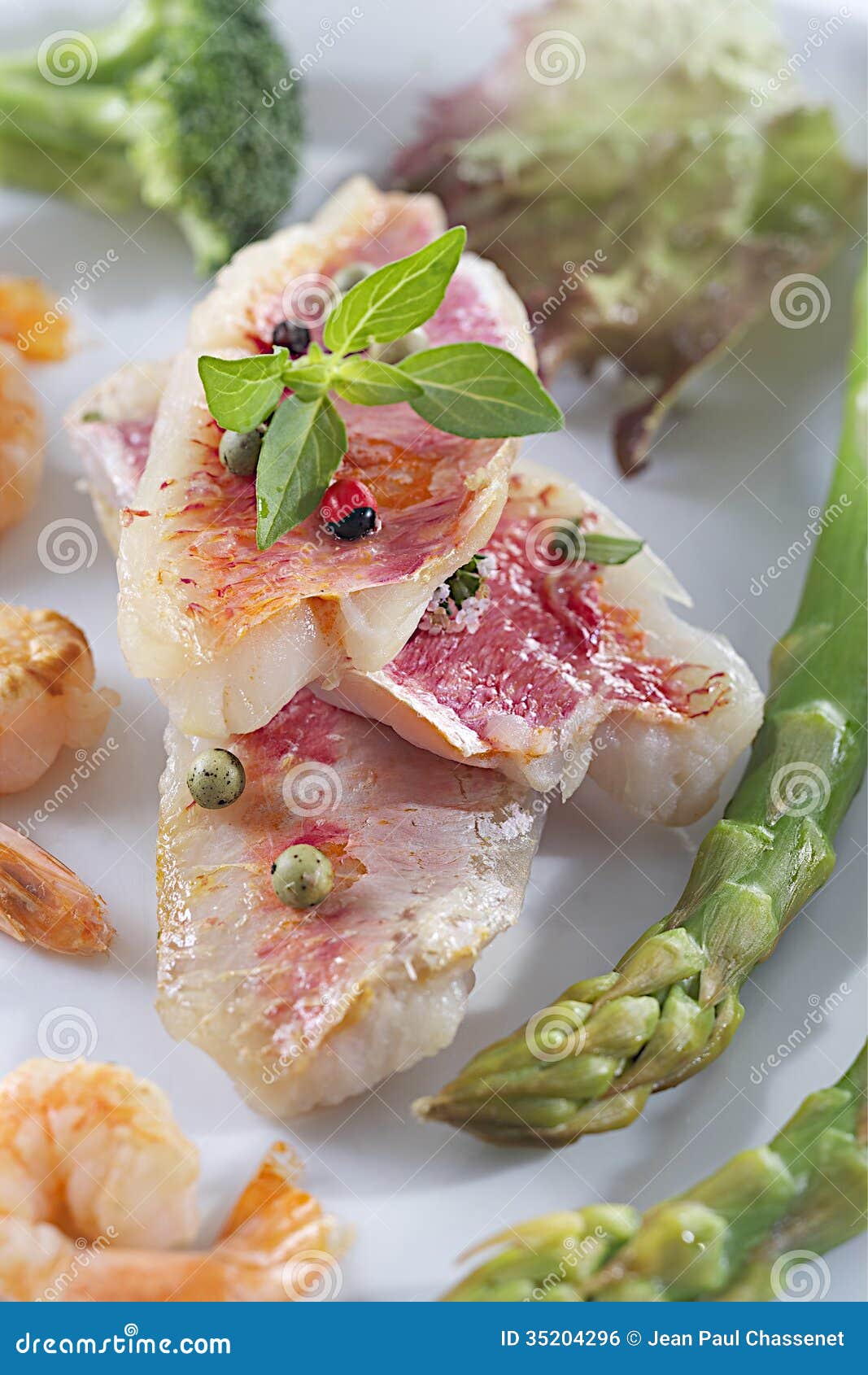 Red Mullet Fillets with Garnish Stock Photo - Image of flat, nutrition ...