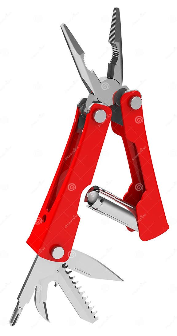 The red multitool stock illustration. Illustration of screwdriver ...