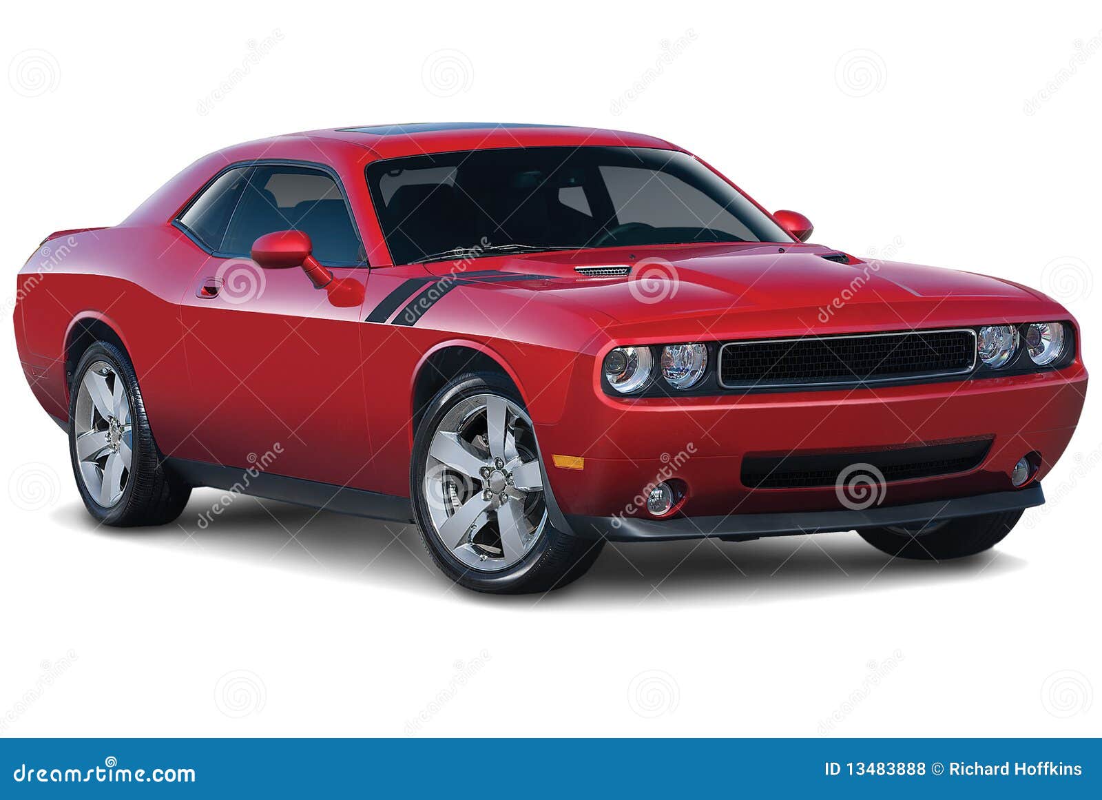 Red Muscle Car stock photo. Image of challenger, modern - 13483888