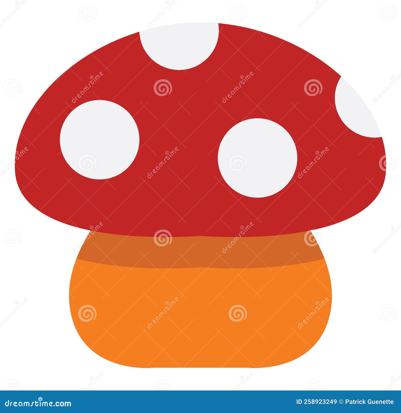 Red mushroom, icon stock vector. Illustration of plant - 258923249