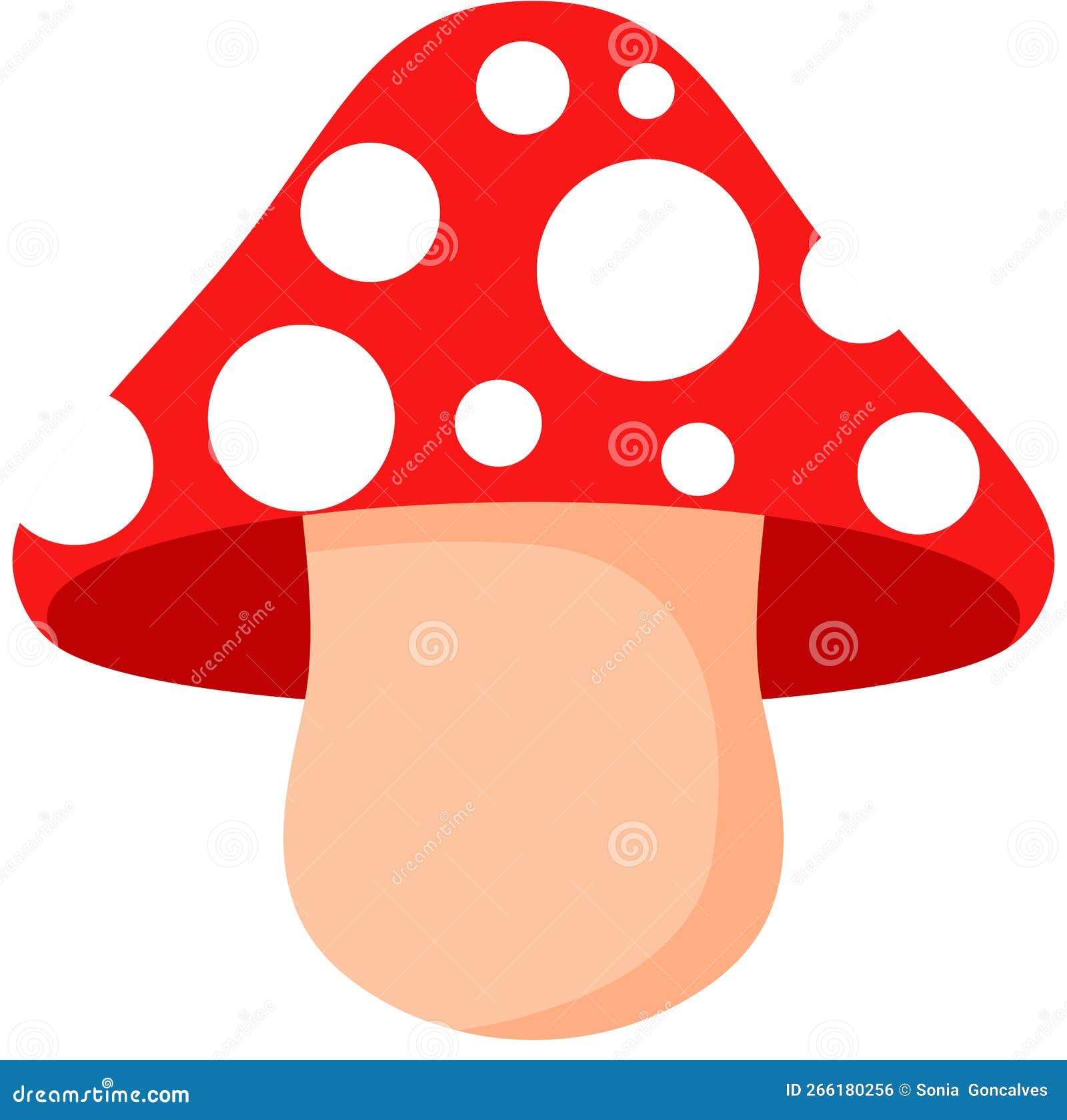 Red Mushroom Isolated On White Vector Illustration | CartoonDealer.com ...