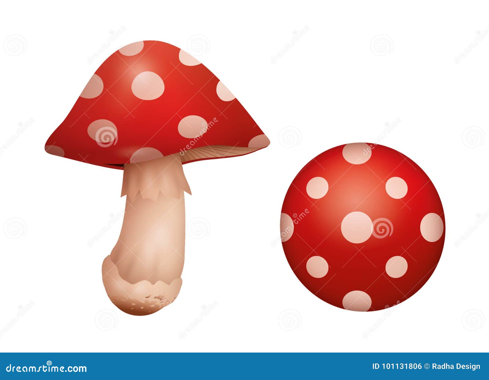 Red Mushroom set stock vector. Illustration of isolated - 101131806