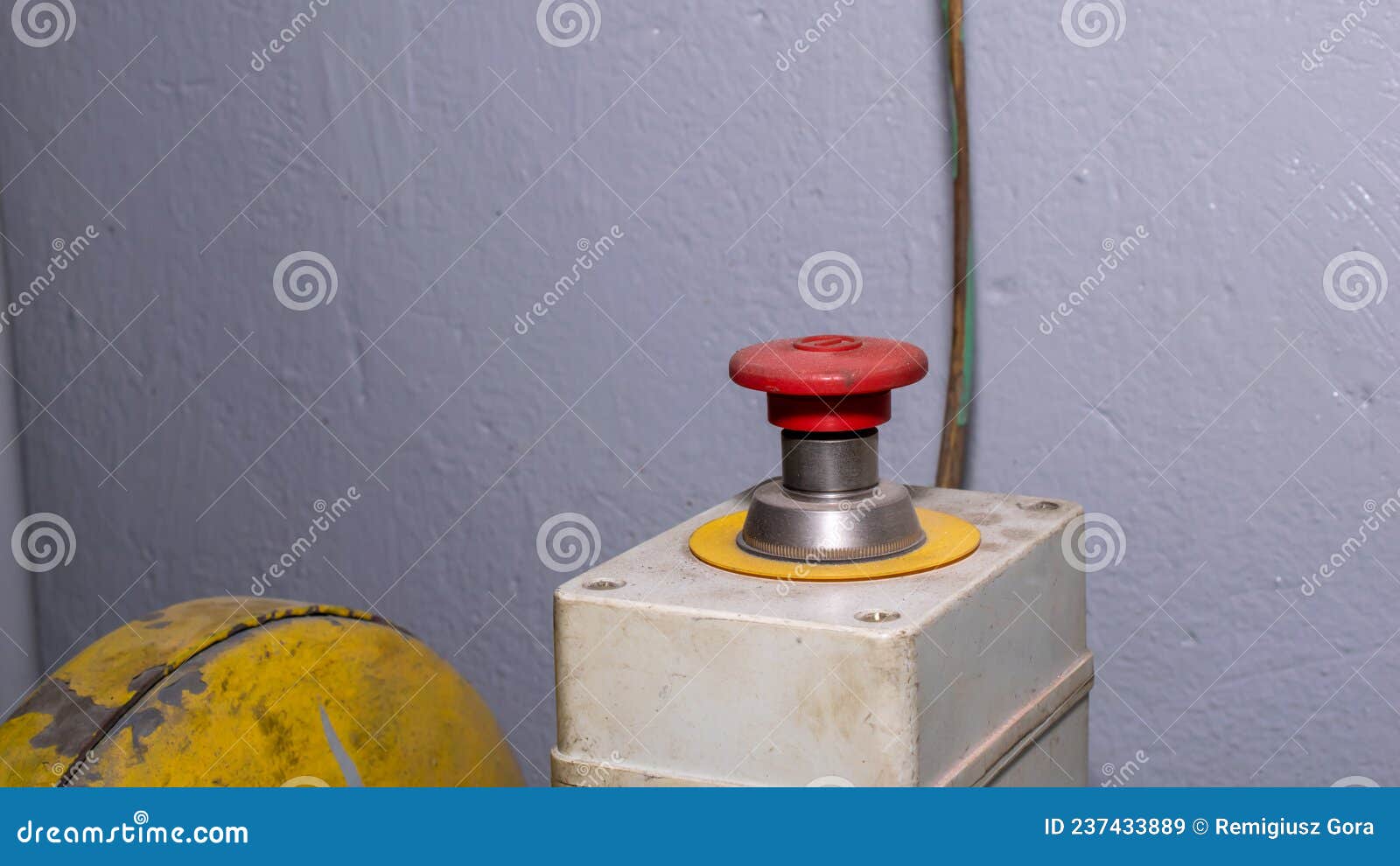 Red Mushroom Type Emergency Stop Switch Stock Image - Image of ...