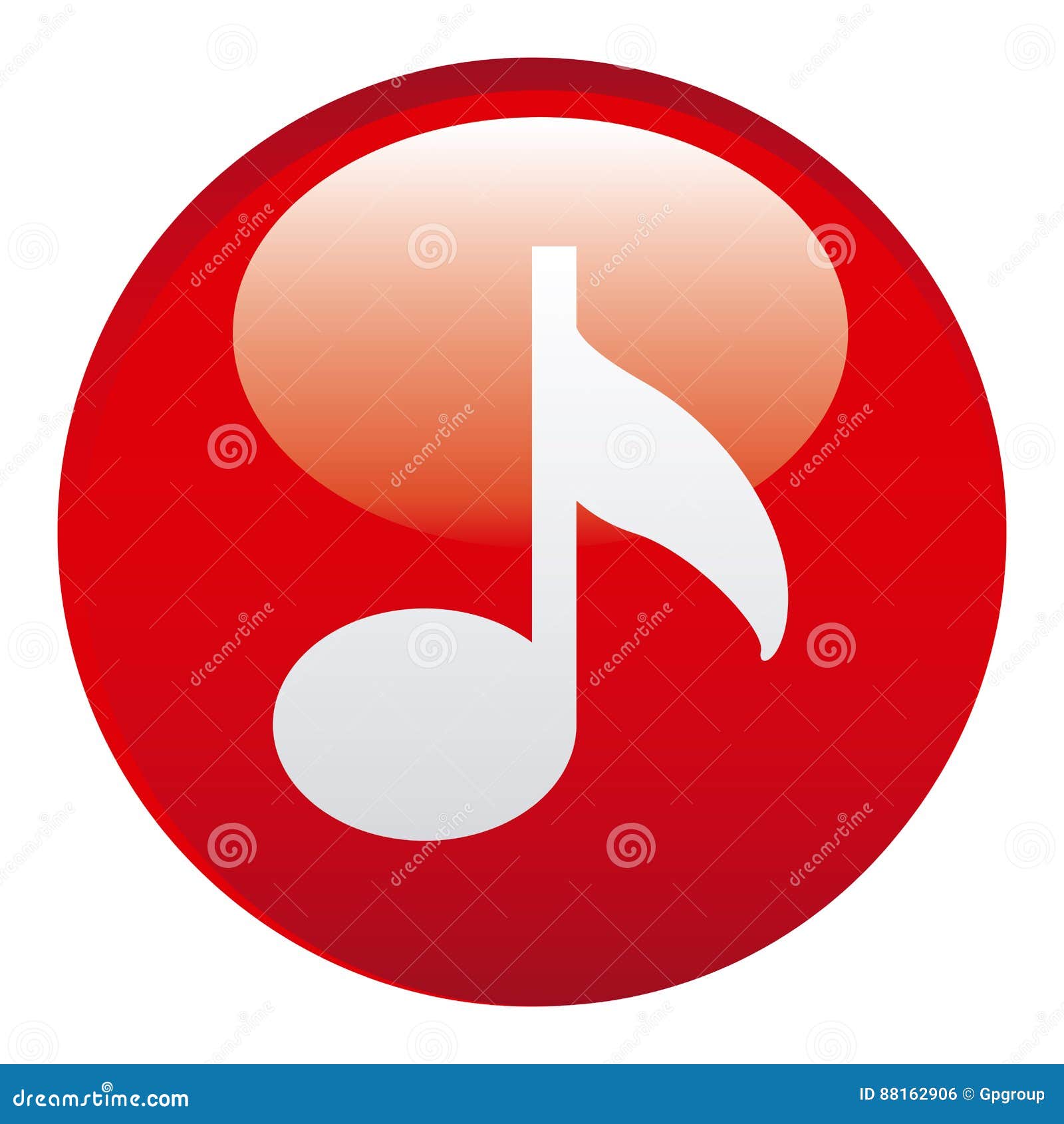 Red music emblem icon stock illustration. Illustration of creative ...