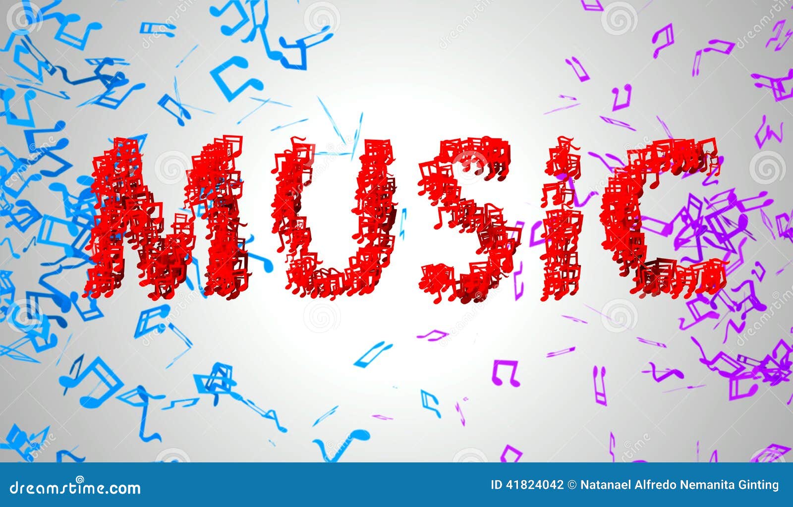Red Music Musical Note Particles 3D Stock Illustration - Illustration ...