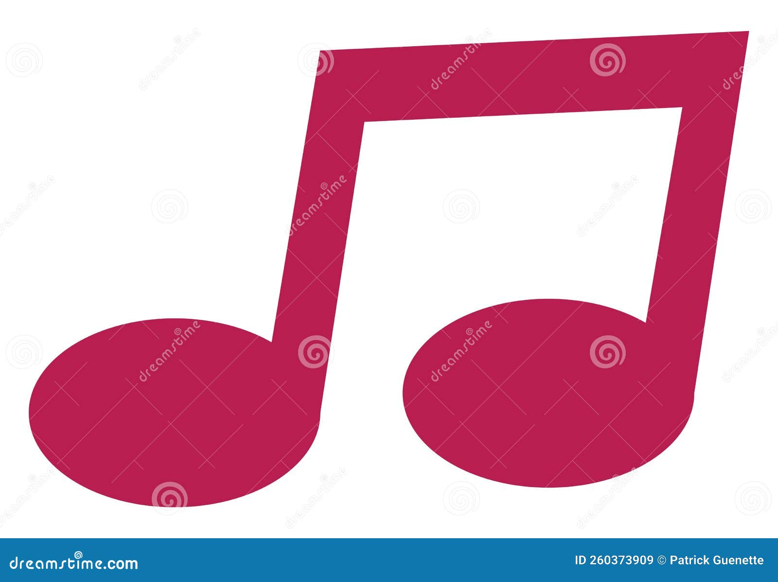 Red music note, icon stock vector. Illustration of black - 260373909