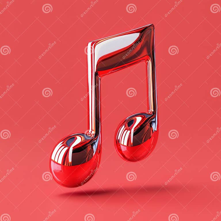 Red Music Note stock illustration. Illustration of color - 334826654