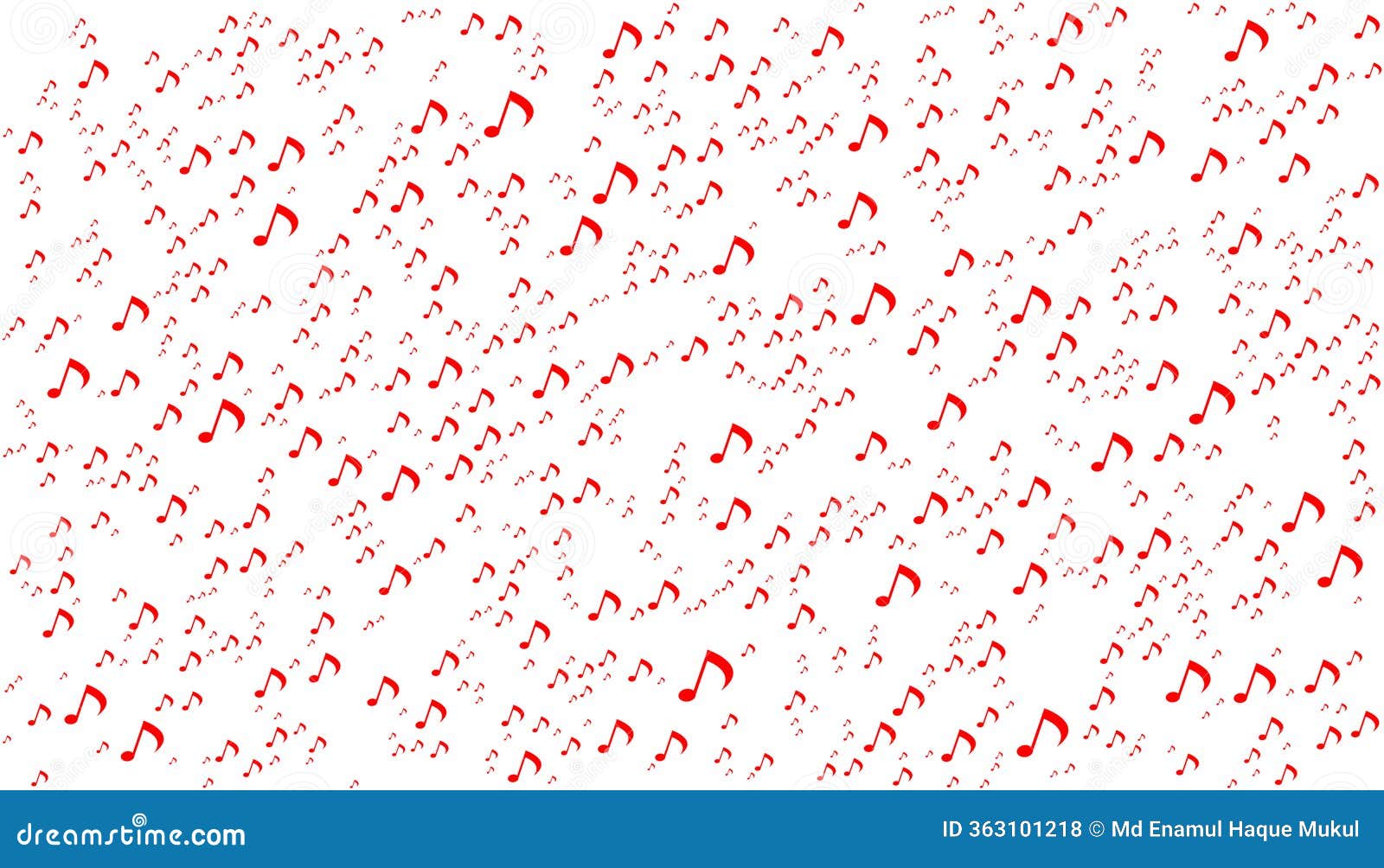 Red Music Notes Pattern on White Background. Stock Illustration ...