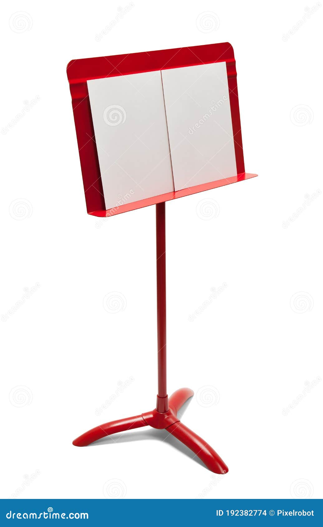 Red Music Stand with Paper stock photo. Image of blank - 192382774