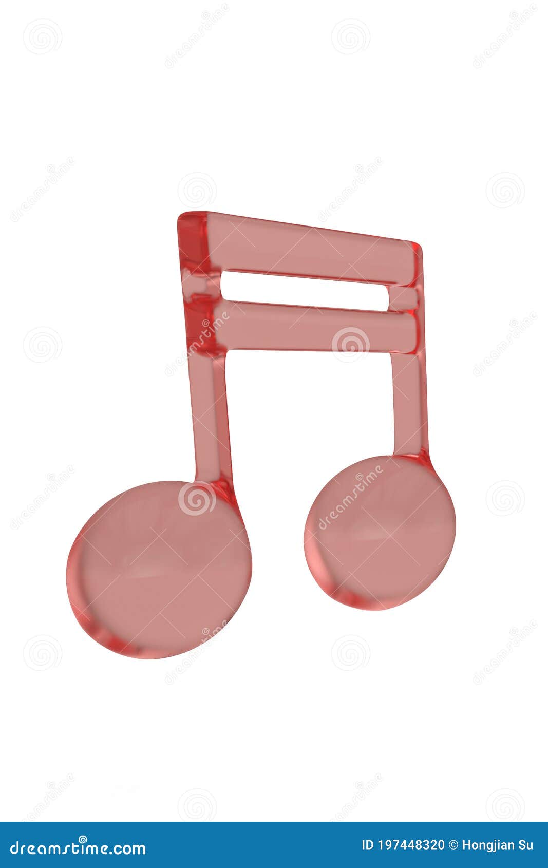 Red Musical Note Isolated on White Background, 3D Render. 3D ...