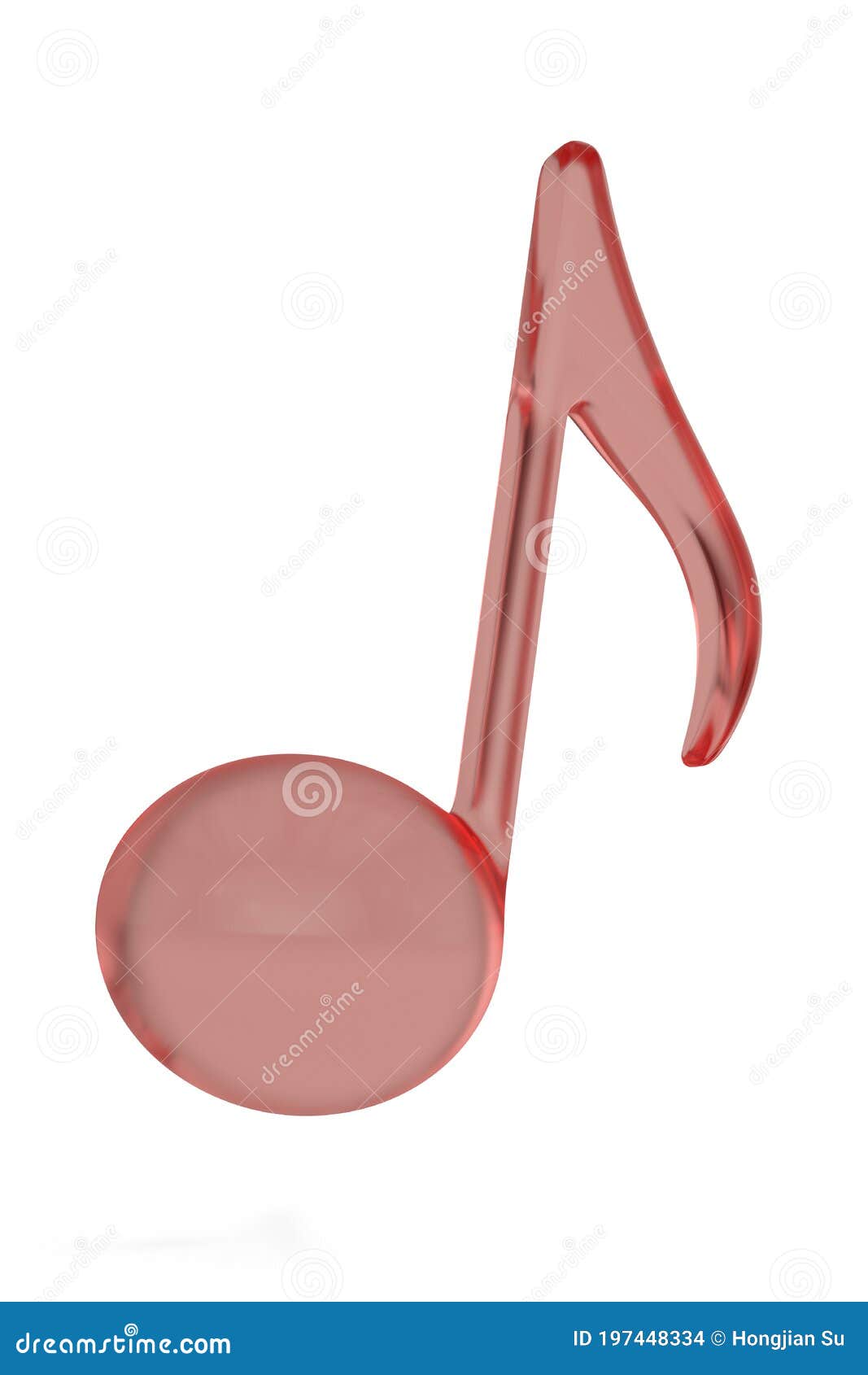 Red Musical Note Isolated on White Background, 3D Render. 3D ...