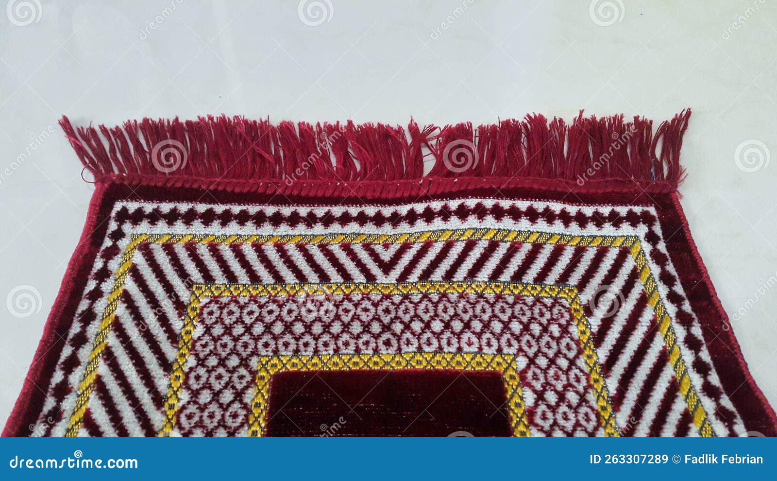 Muslim Prayer Mat on the Floor Stock Image - Image of design, maroon ...