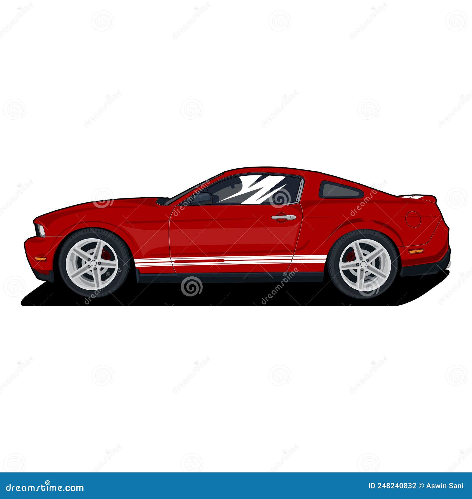 Red Mustang stock illustration. Illustration of black - 248240832