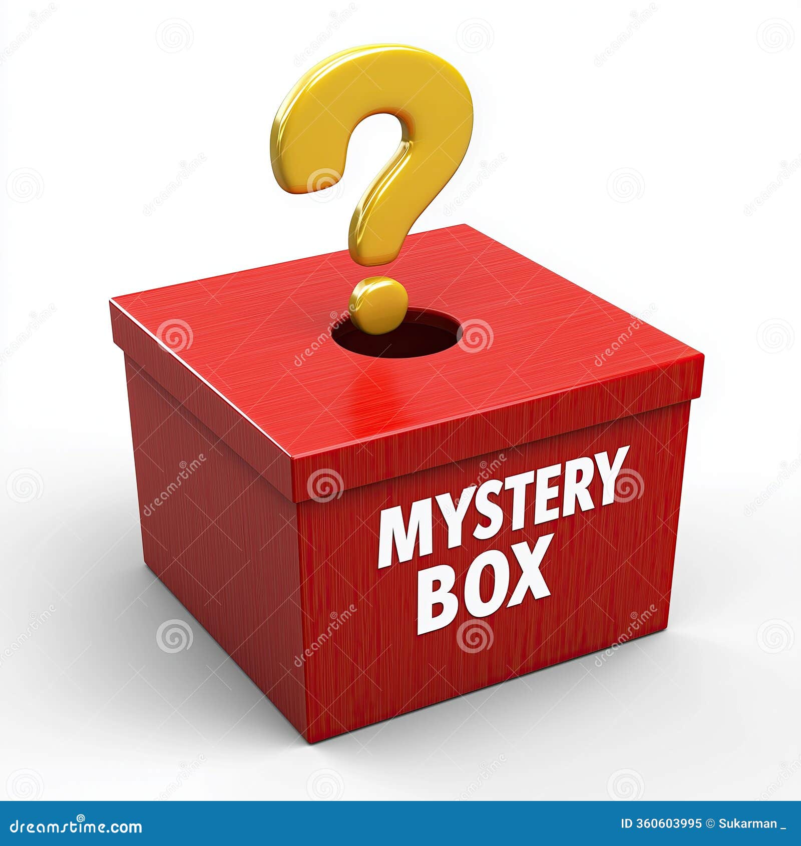 A Red Mystery Box with a White Question Mark on it. Stock Illustration ...