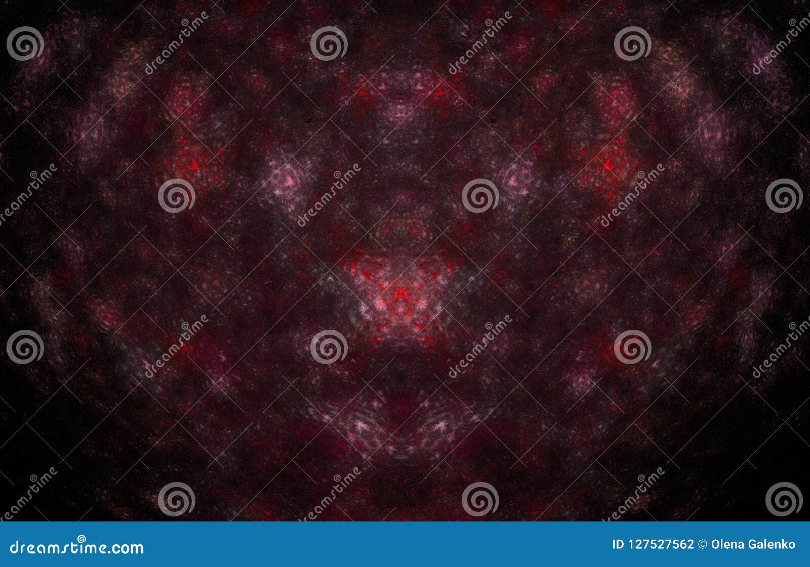 Red Mystical Fractal Pattern on Balck Background. Fantasy Fractal ...