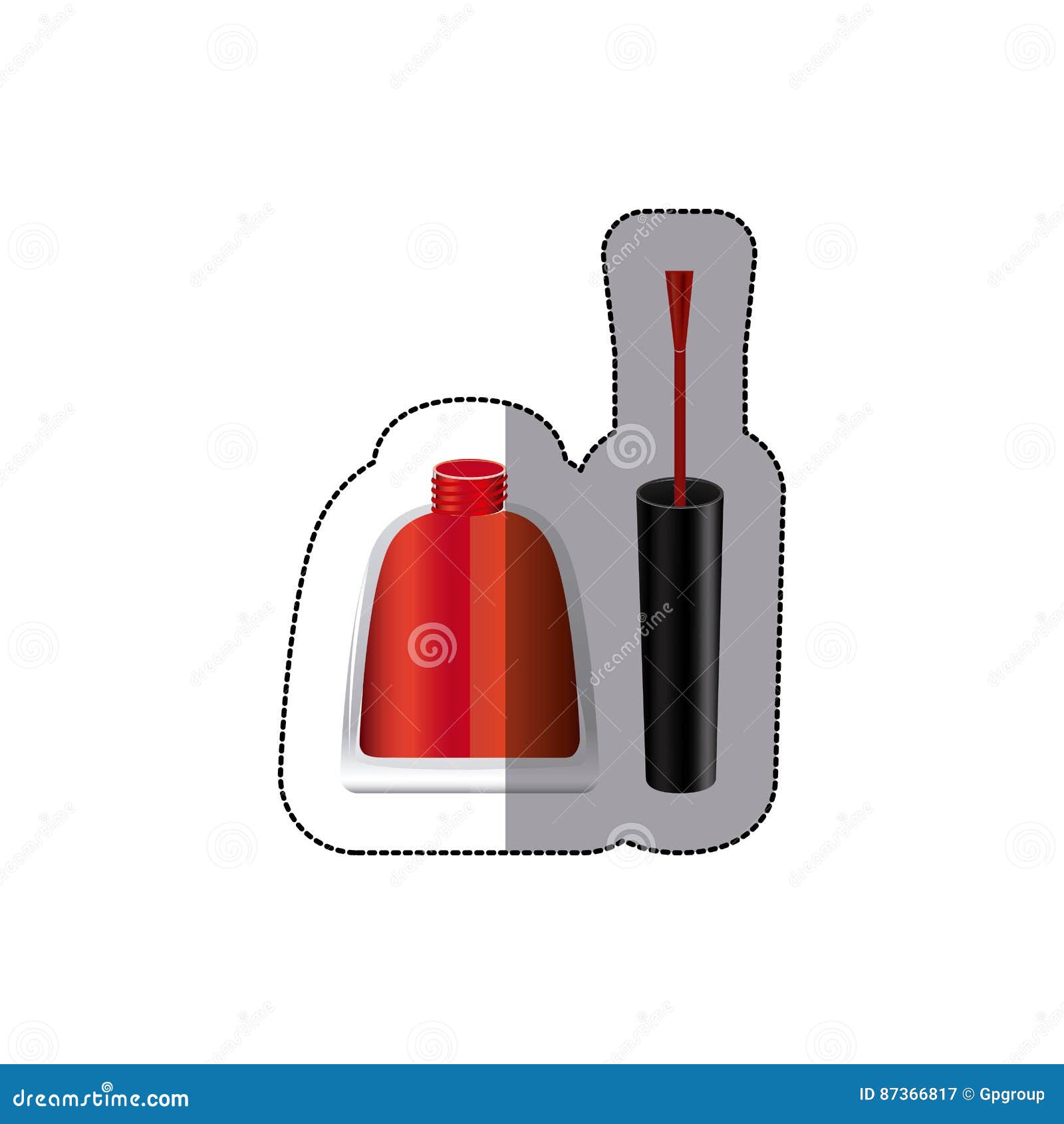 Red nails polish icon stock illustration. Illustration of beautiful ...