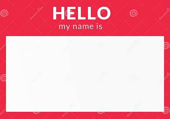 Red name tag. stock vector. Illustration of note, hello - 142699775