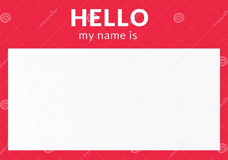 Red name tag. stock vector. Illustration of note, hello - 142699775