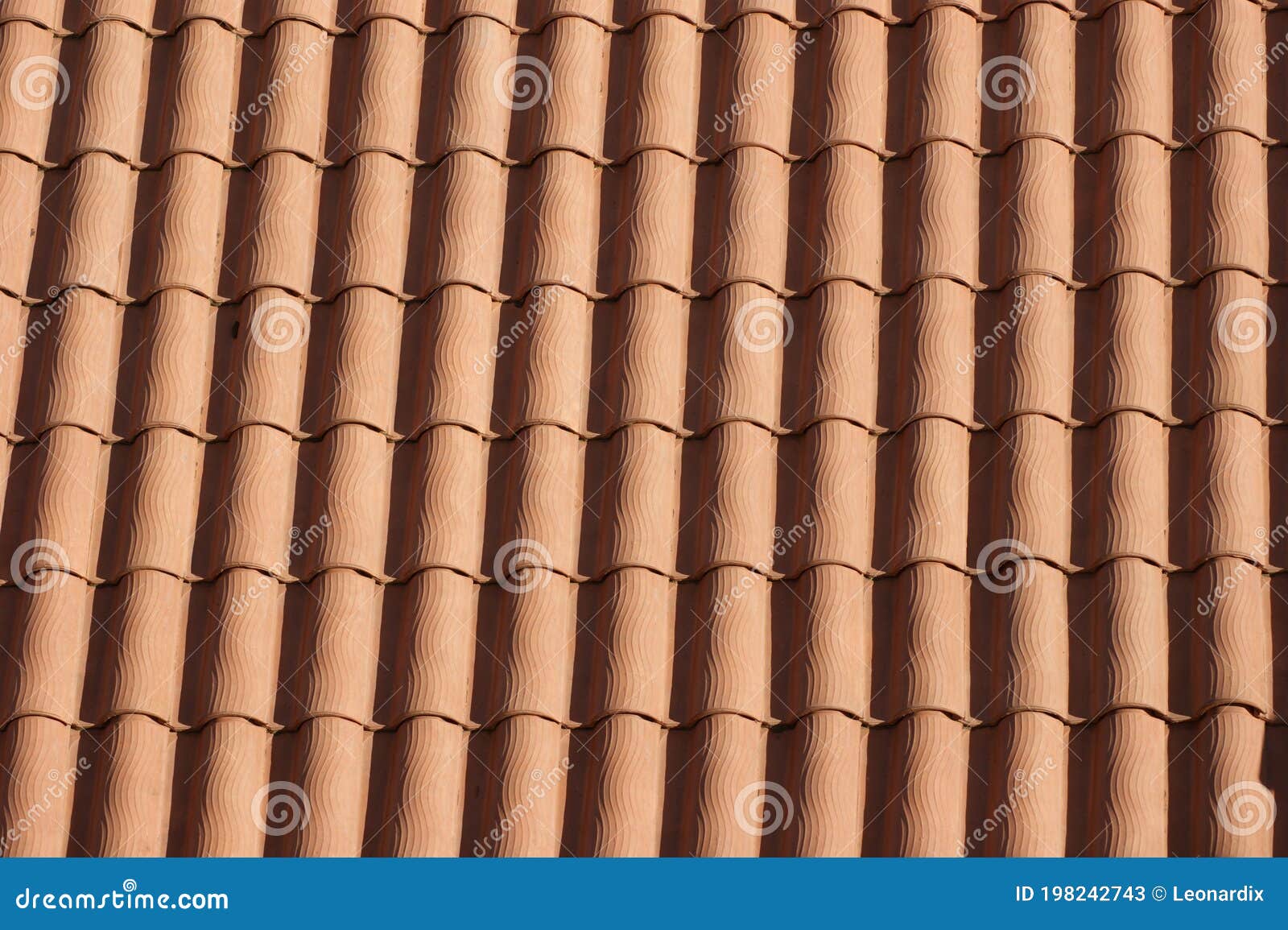 Terracotta Roof Tile Pattern Stock Image - Image of light, design ...