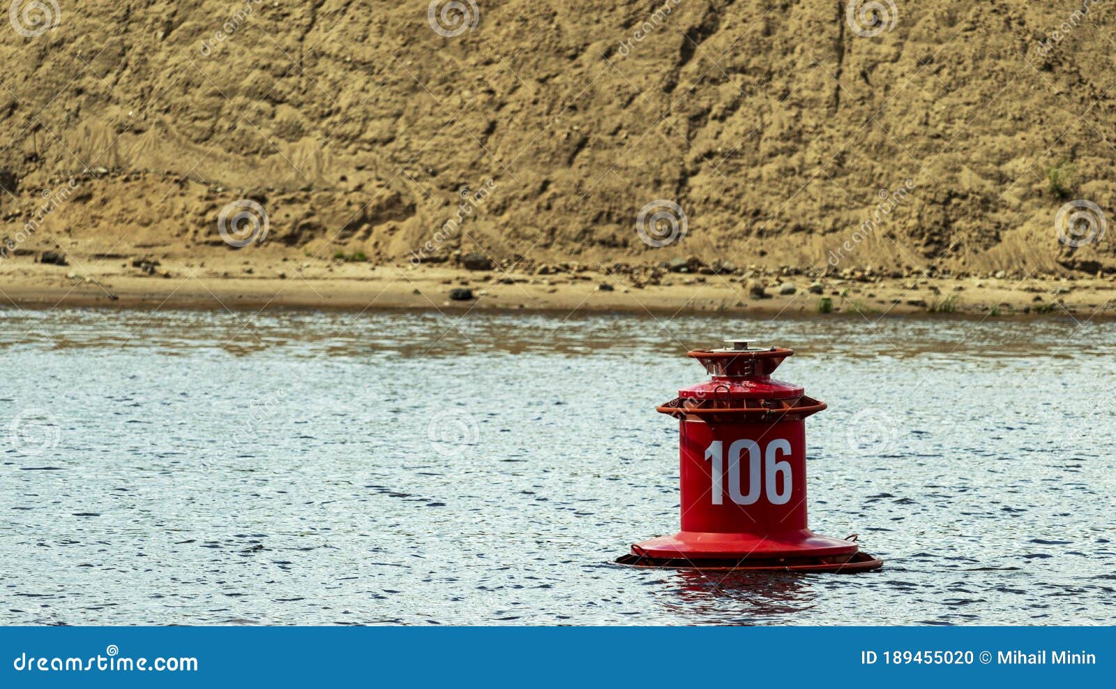 Red Navigation Buoy in the River Stock Photo - Image of michigan, ocean ...