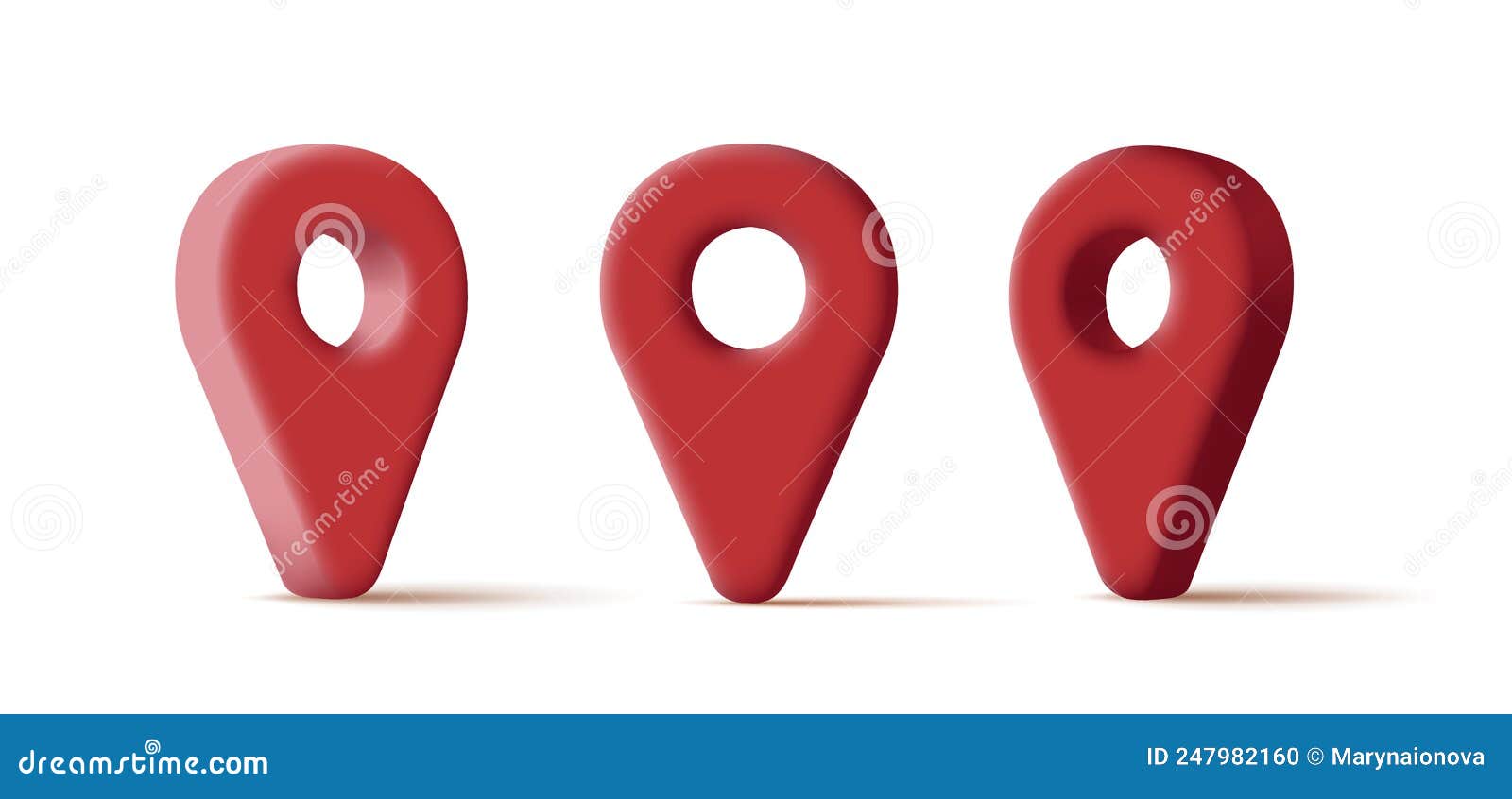 Red Navigation Geo Gps Tag Icon 3d in Different Perspective Stock ...