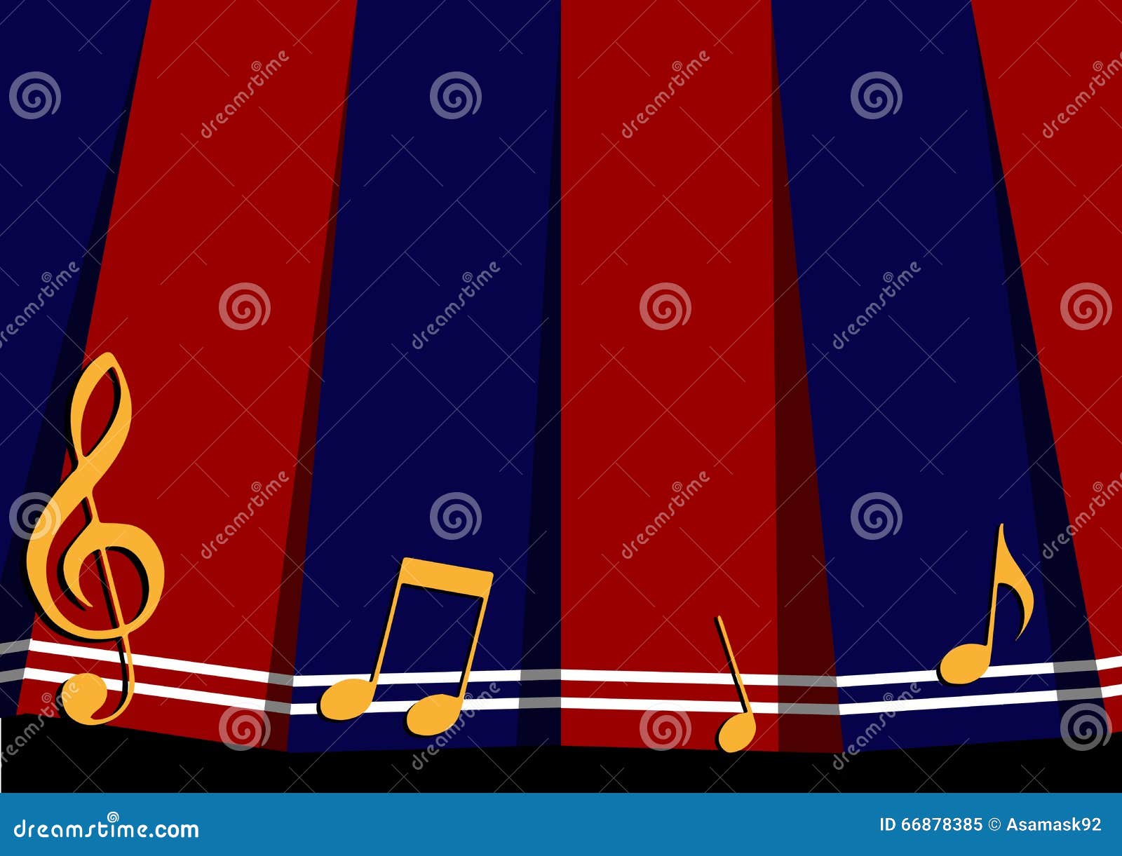 Red Navy Blue Music Note Background Stock Vector - Illustration of ...